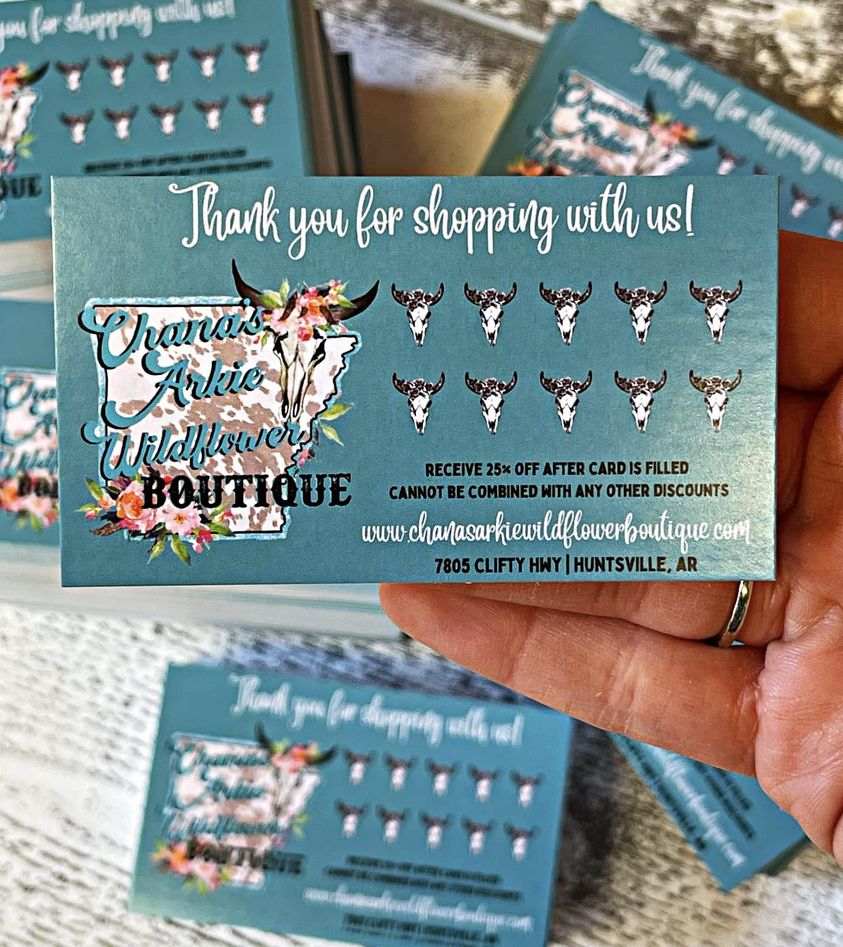 Wholesale | Boutique Custom Designed Frequent Shopper Punch Cards ...