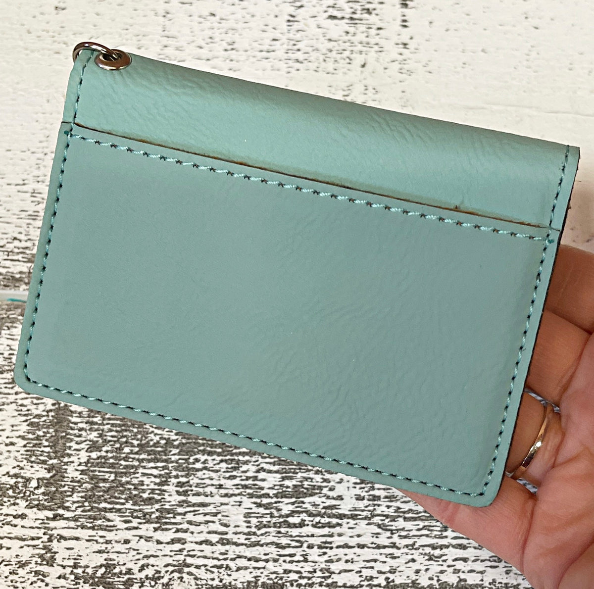 Wholesale | 4 1/4" x 3" Teal Leatherette Keychain ID Holder – LICT ...
