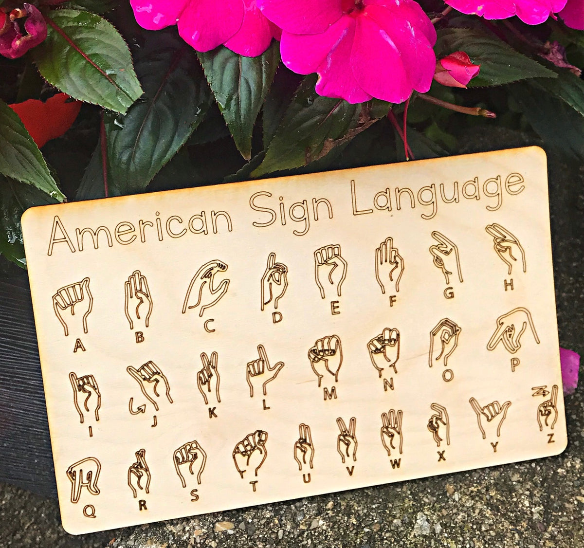 Wholesale | 1 pc | American Sign Language Wood Learning Board – LICT ...